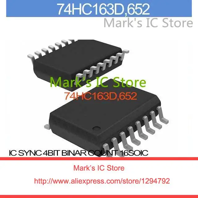 74HC163D,652 IC SYNC 4BIT BINAR COUNT 16SOIC 74HC163D 74HC163 HC163D ...