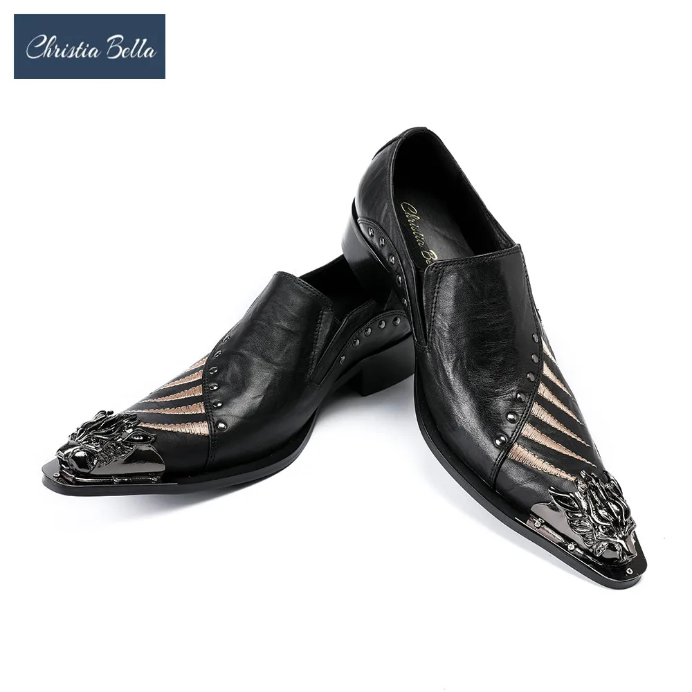 Christia Bella New Fashion Black Genuine Leather Shoes Zapatos Mujer ...