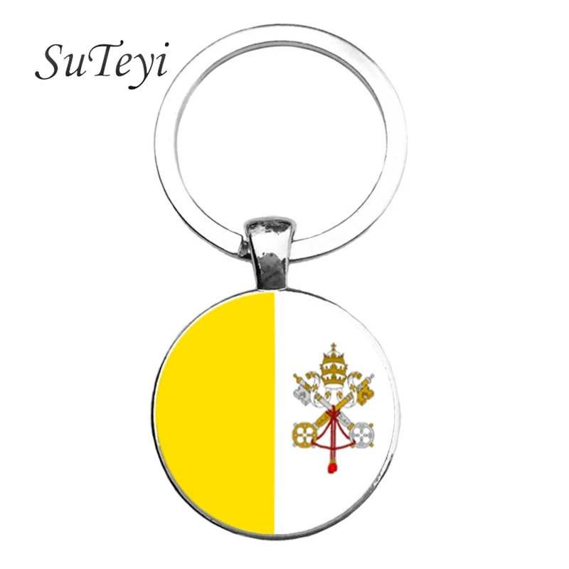 Fashion-Vatican-Flag-Key-Chain-National-Flags-Picture-Glass-Cabochon ...