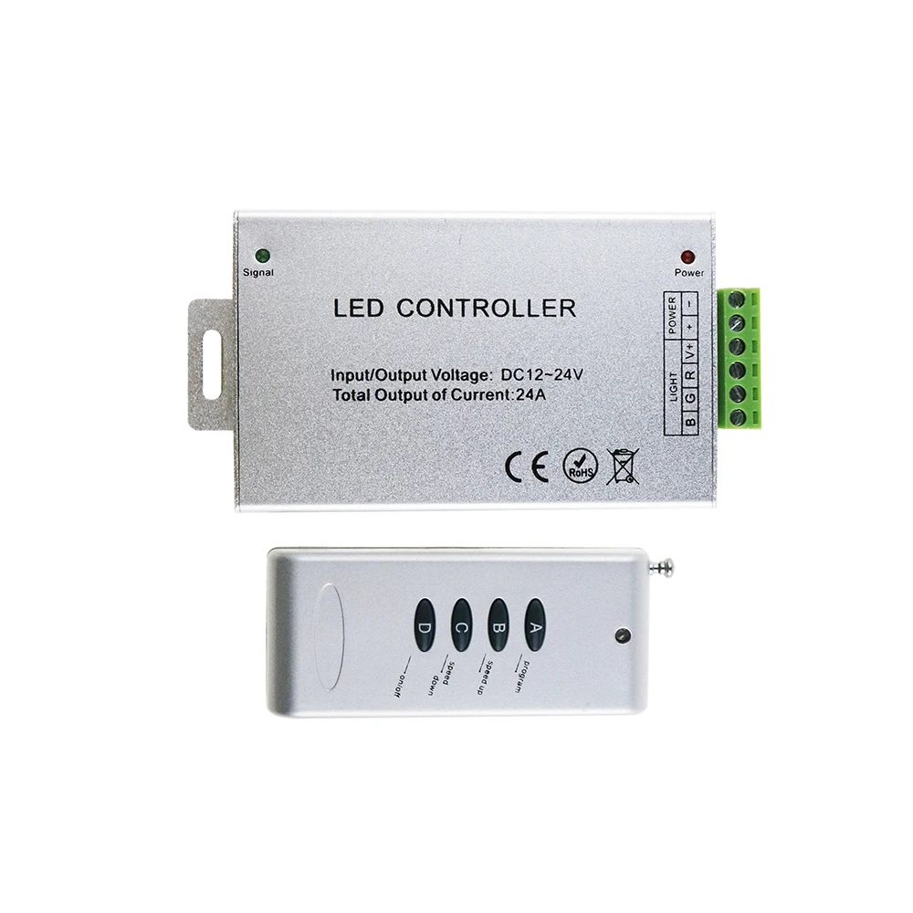 DC12 24V RGB Control Wireless 4 Key 24A RF RGB Remote Controller ...