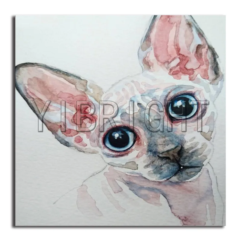 5D Diamond Mosaic Ink Flower Cat Pattern Sticker Full Square 3D Diamond ...