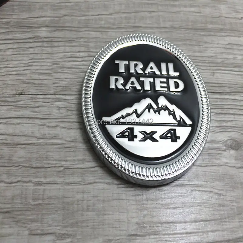 3D Metal Car Sticker Trail Rated 4X4 3D Emblem Badge For Jeep Wrangler ...