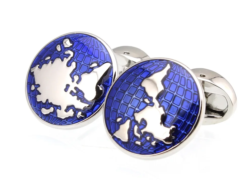 Sunnylink, abotoaduras masculinas, mapa do mundo, abotoaduras azuis para camisa m4184|world ...