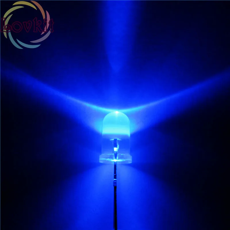 High Quality 100pcs 5MM Blue Round Top leds 5mm Ultra Bright LED light ...