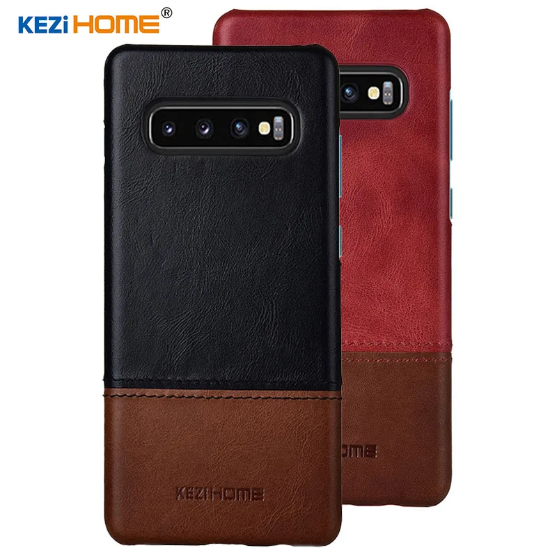 S10 Plus Case For Samsung S10 Kezihome Luxury Hit Color Genuine Leather ...