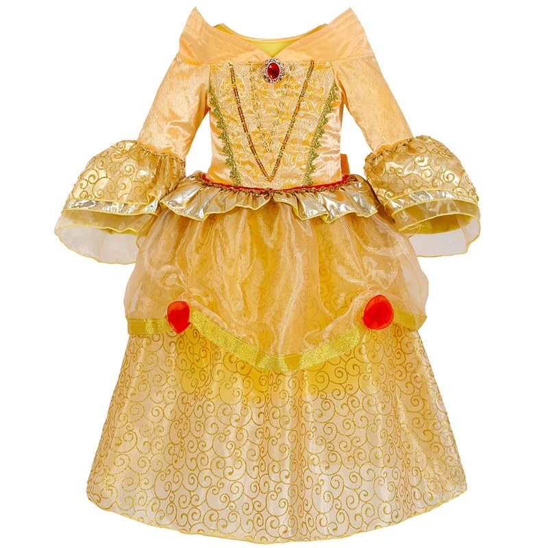 Sleeping Beauty Princess Costume Girl Dress Yellow Princess Dresses For ...