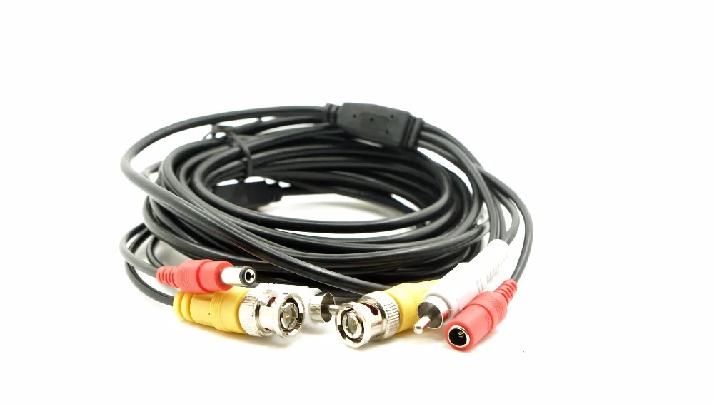 5M 15FT Audio Video Power Camera Cable BNC RCA CCTV Cable CCTV Camera ...