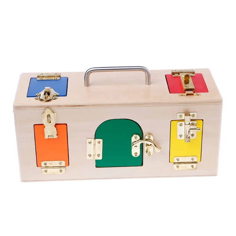 Montessori Colorful Lock Box Kids Children Educational Preschool ...