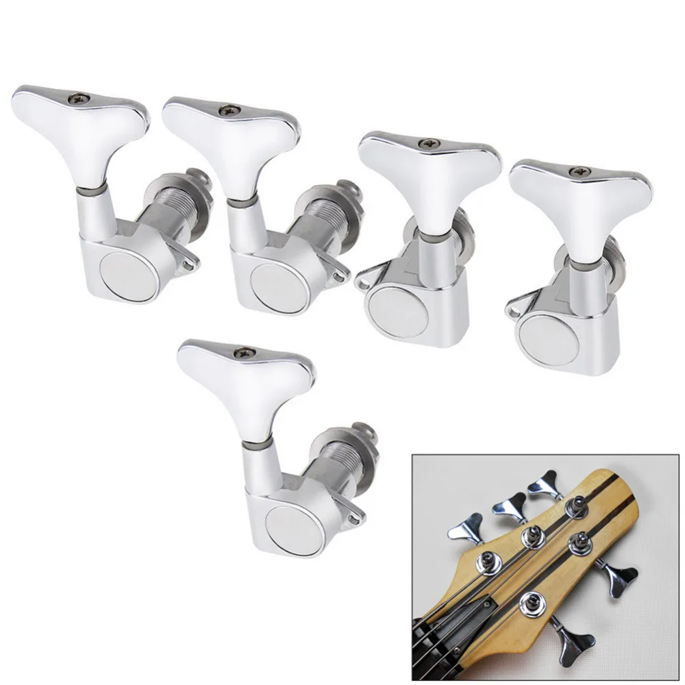 Buy Chrome Tuning Pegs For 5 String Bass Tuner 2r3l Chrome Guitar Sealed