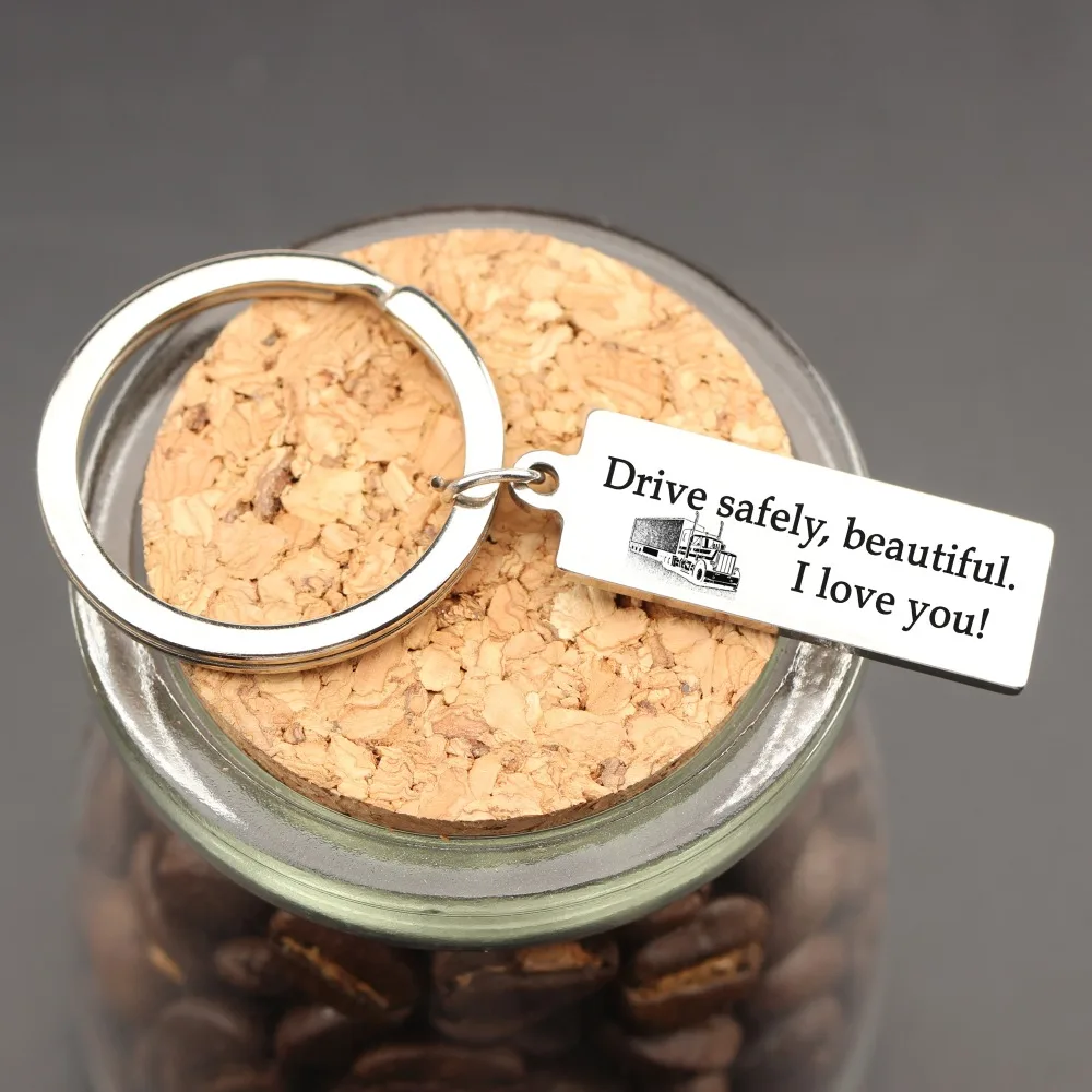 engraved trucker drive safely beautiful i love you key chains gifts for ...