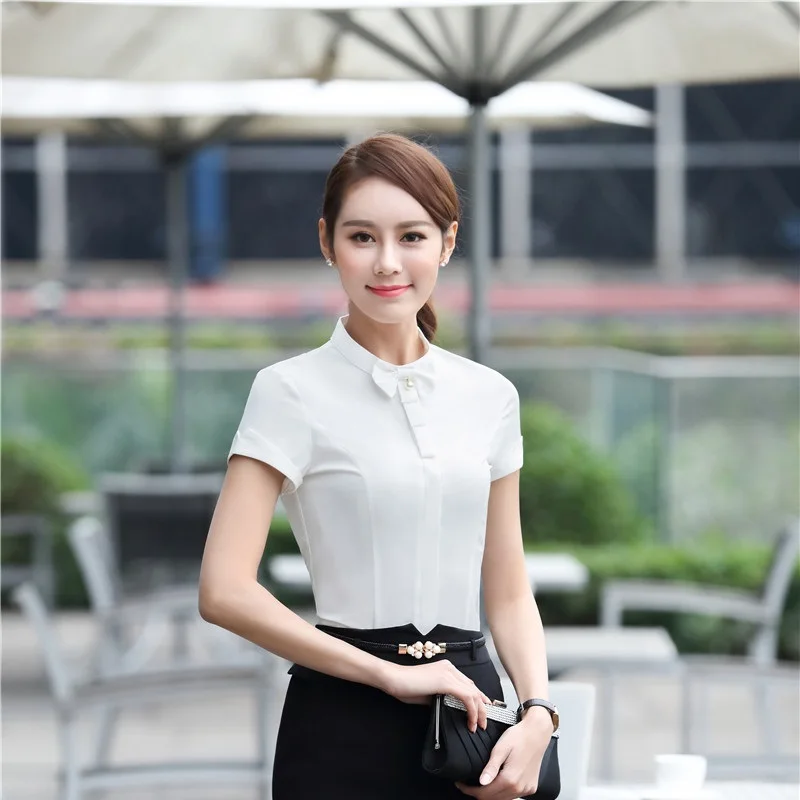 2017 Summer Chiffon Blouses Slim Fashion Shirts Ladies Blouse Tops