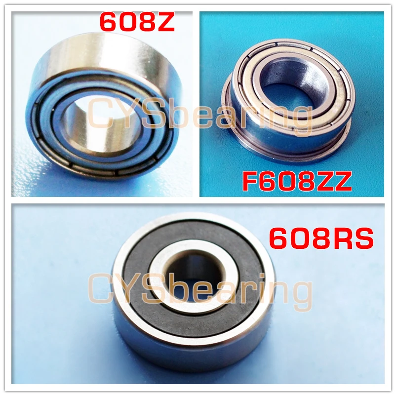 F608zz Flange 608zz 608rs 8x22x7 3d Printer Zro2 Ceramic Ball Bearings Skateboard Scooter Roller ...