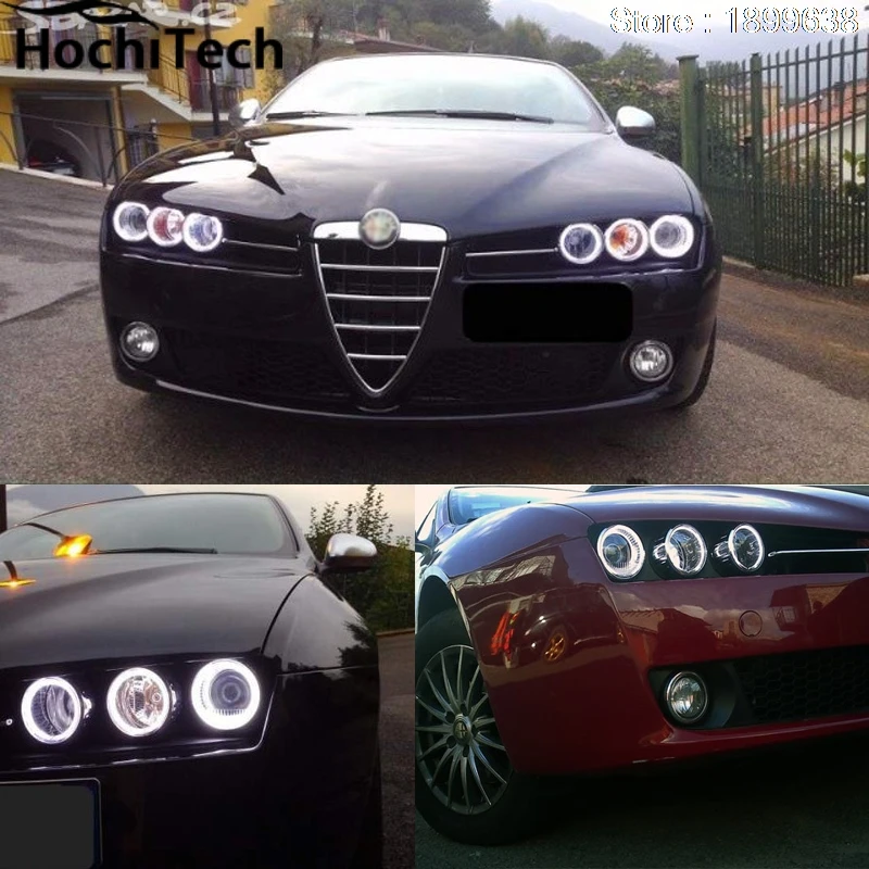For Alfa Rome 159 2004 2011 RGB LED headlight rings halo angel demon ...