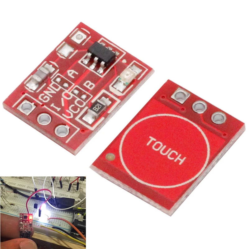 10Pcs TTP223 Touch Key Switch Module Touch Button Capacitive Switches Self-Locking/No-Locking ...