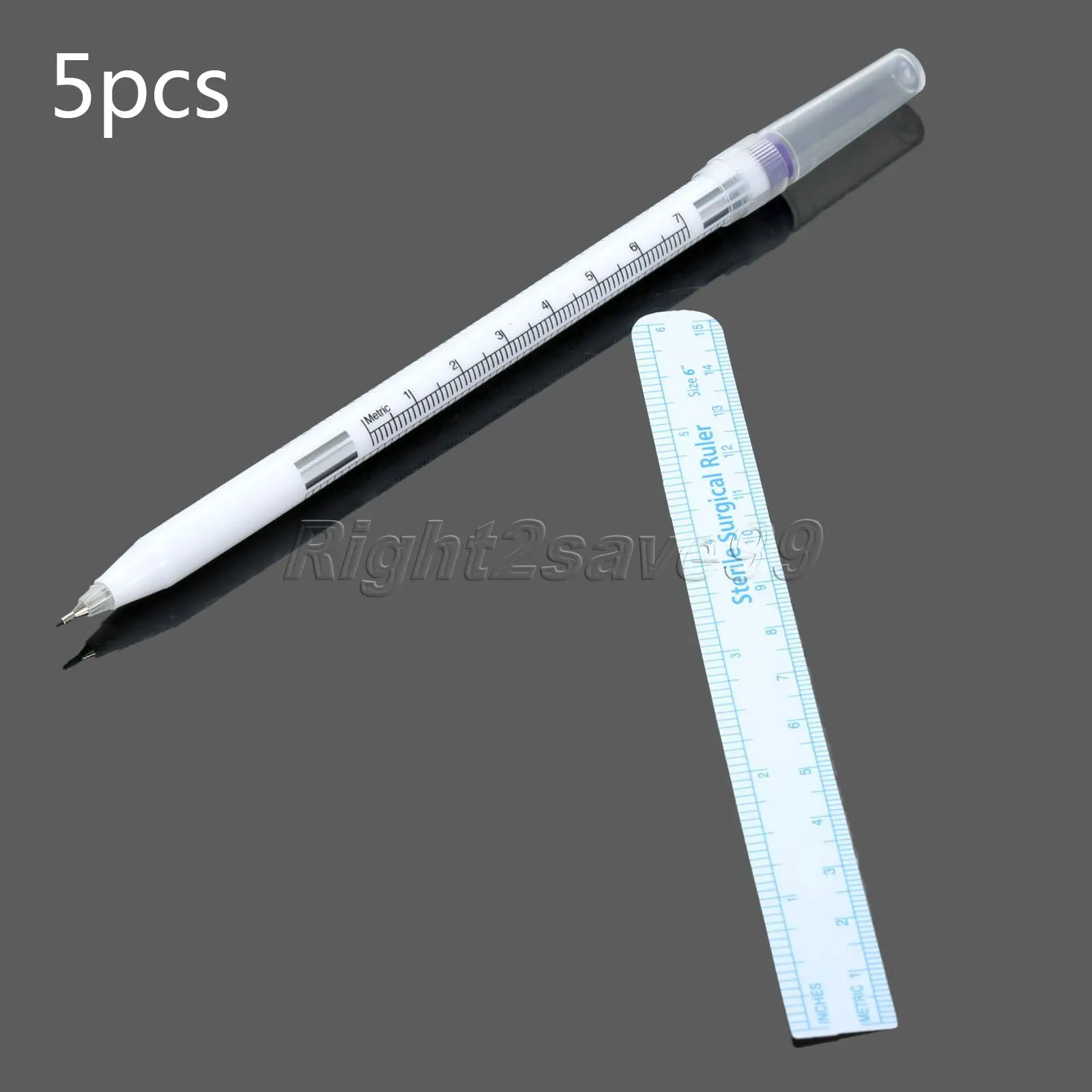 5PCS-Surgical-Skin-Marker-Pen-for-Eyebrow-Tattoo-Sterile-Measure-Ruler ...