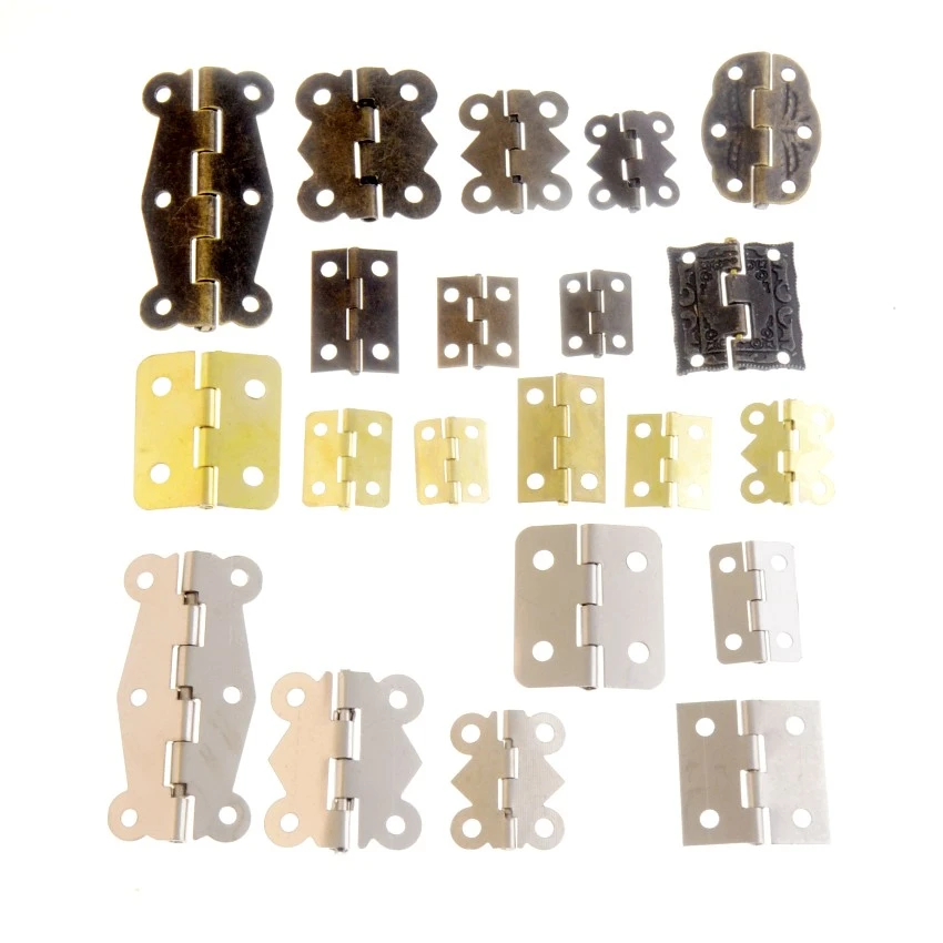 10set Gold/silver/bronze Door Hinges Cabinet Drawer Jewellery Box ...