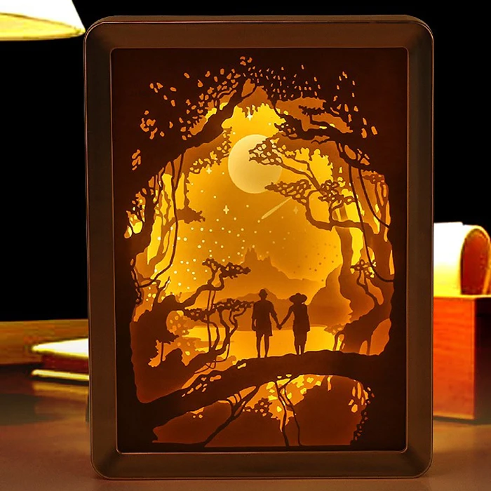 3d Light Shadow Paper Carving Art Light Engraving Night Lamp Diy ...
