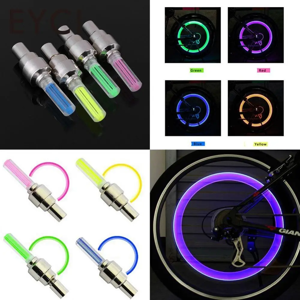 EYCI 1 Pair Bicycle Bike Car LED Neon Tire Wheel Gas Nozzle Valve Core ...