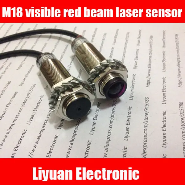 1-pair-M18-laser-switch-DC10-30V-NPN-visible-red-beam-laser-sensor-beam ...