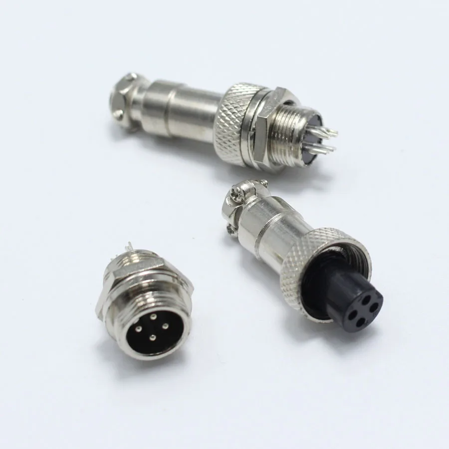 1set GX12 4 Pin Male & Female 12mm Wire Panel Connector Aviation Plug ...