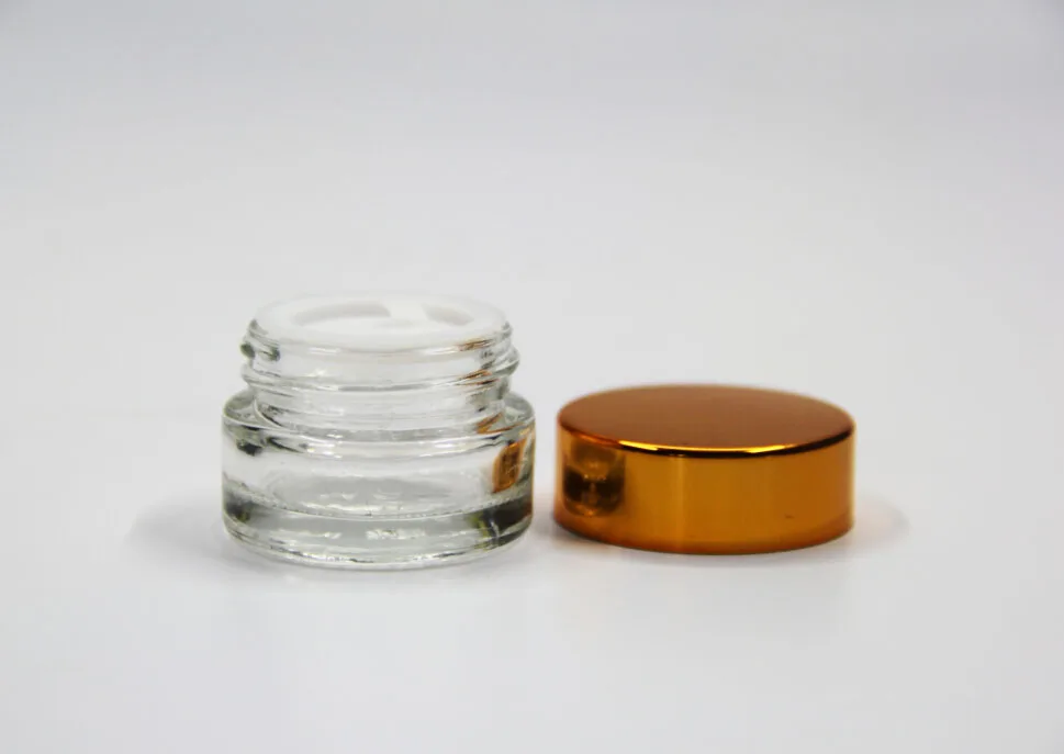 20pcs 5g Empty Amber Glass Jars Makeup Case Glass Jar With Gold Plastic ...