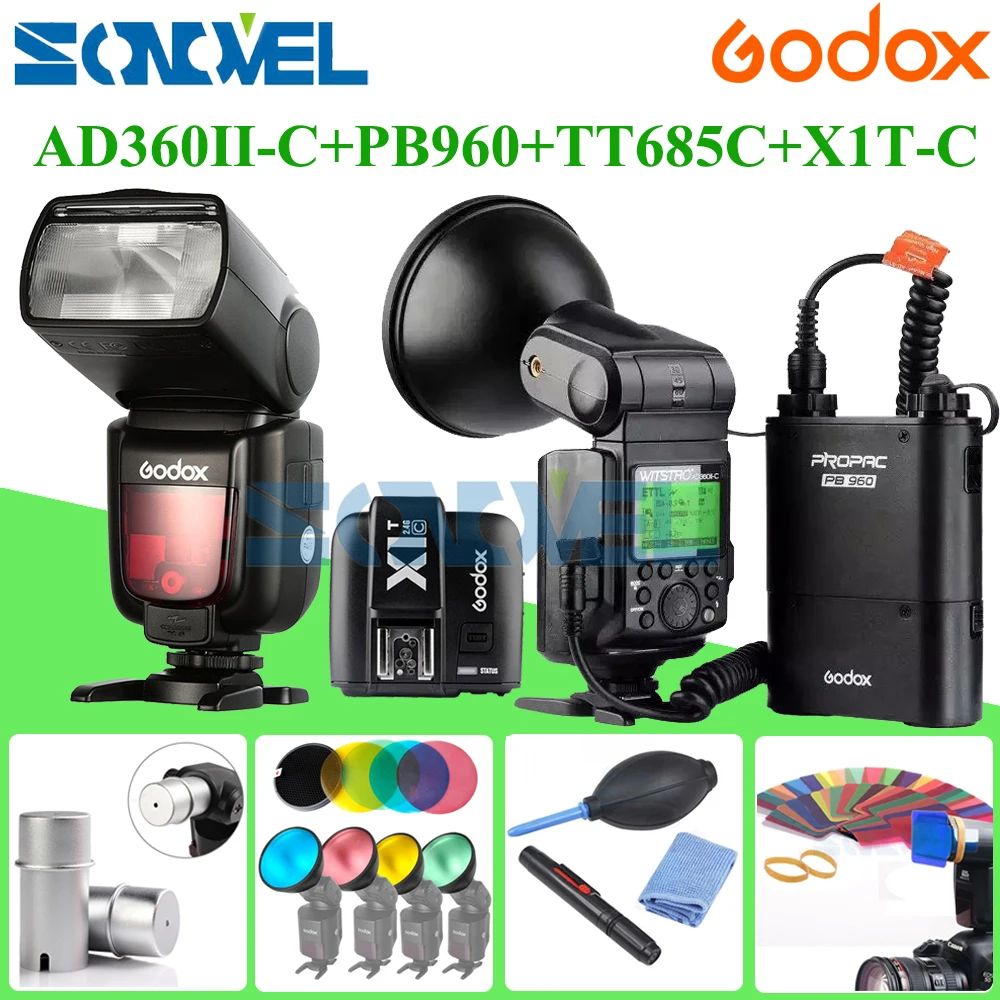 Newest Godox AD 360 AD360II C 360W Flash Light Speedlite+PB960black ...