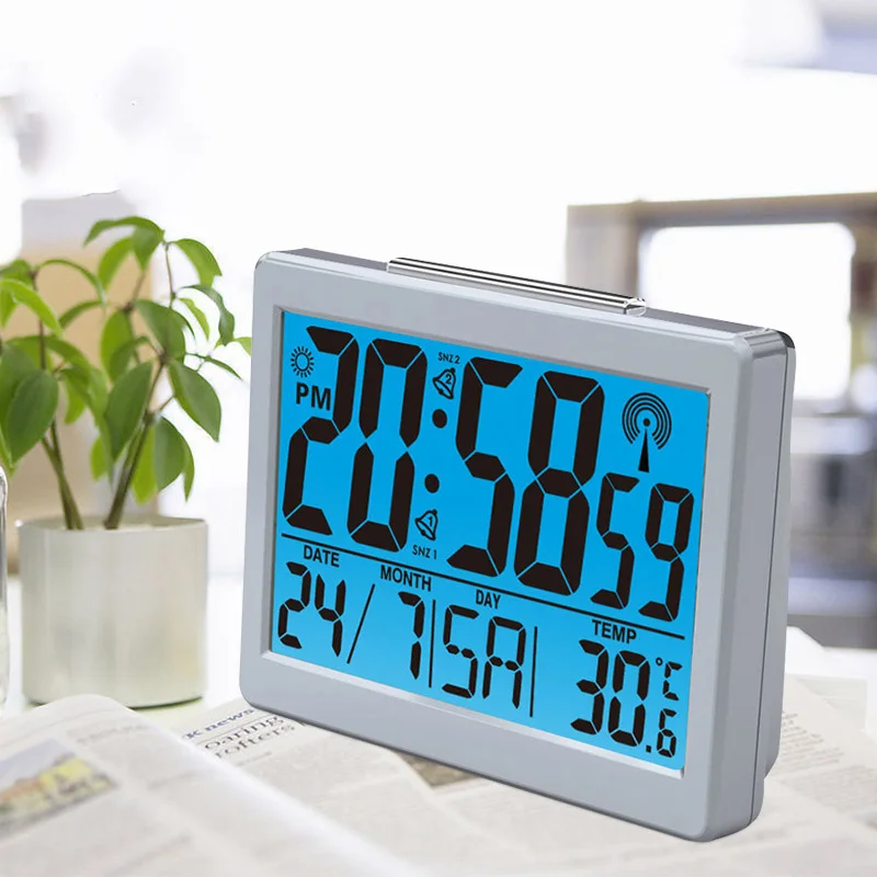 RF RCC Radio Controlled Digital Alarm Clocks Temperature Humidity ...