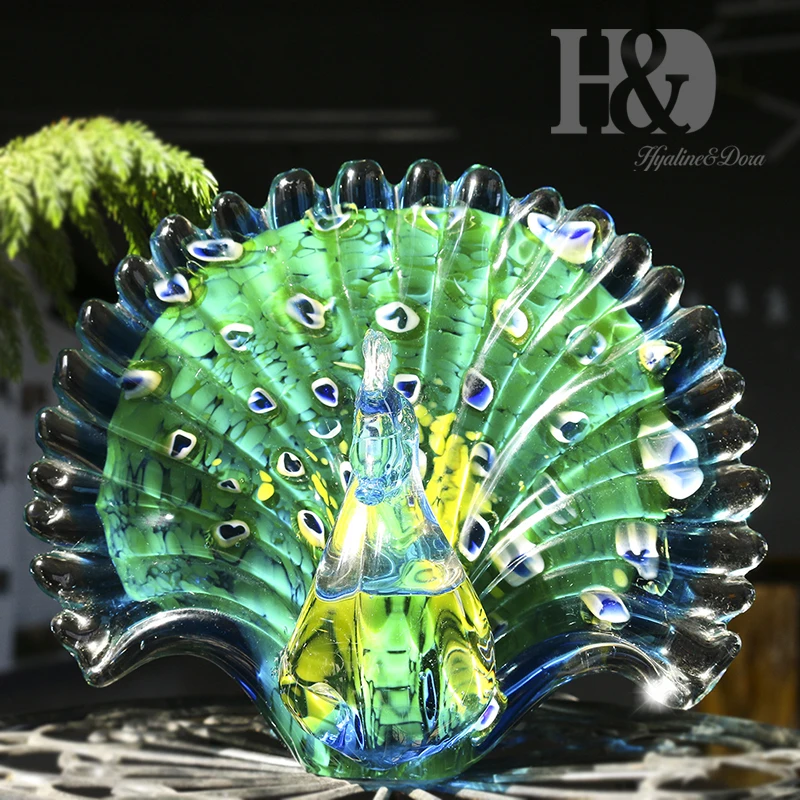 H&D Hand Blown Glass Figurine Collection Cut Glass Decorative Statue ...