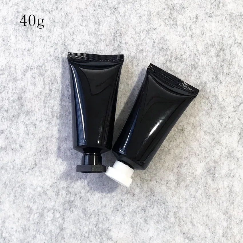 50pcs 40g Empty Black Plastic Tube Bottles Refillable Empty Cosmetic ...