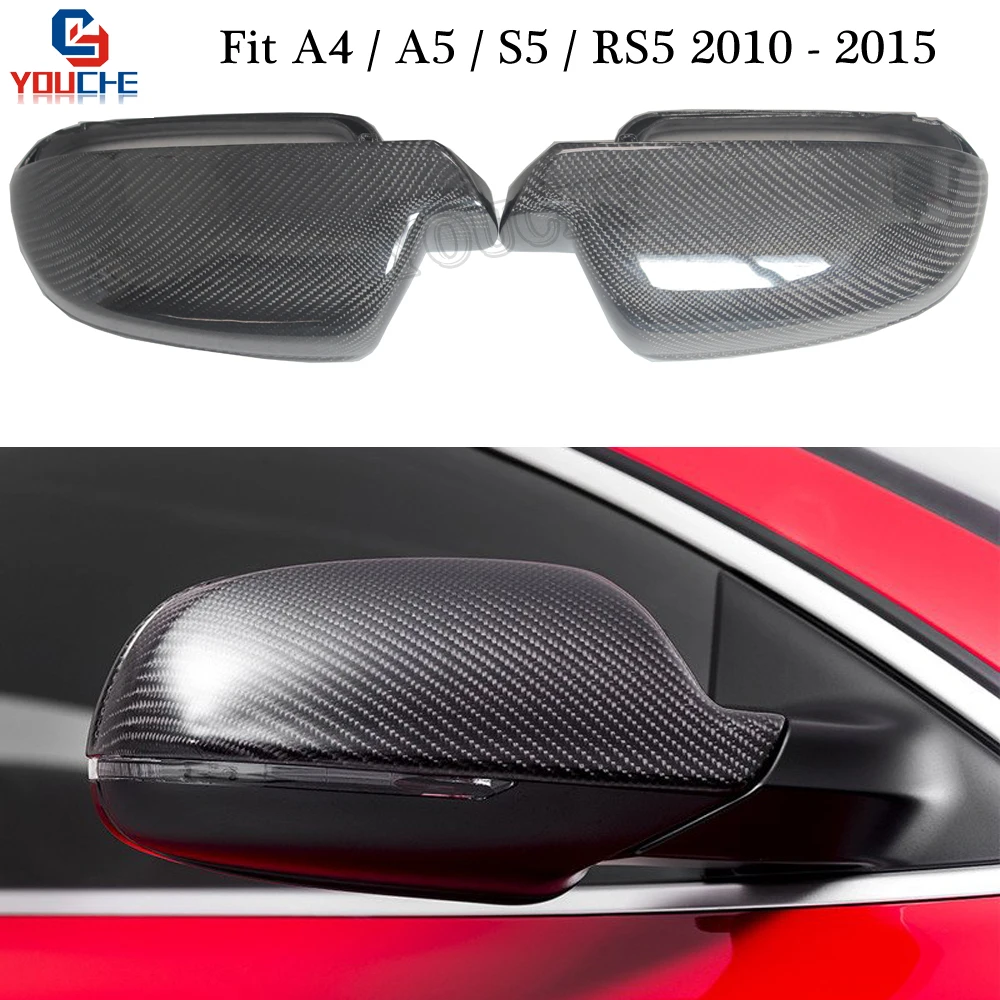 A4 Replacement Mirror Caps Carbon Fiber Mirror Cover For Audi A4 B8 5