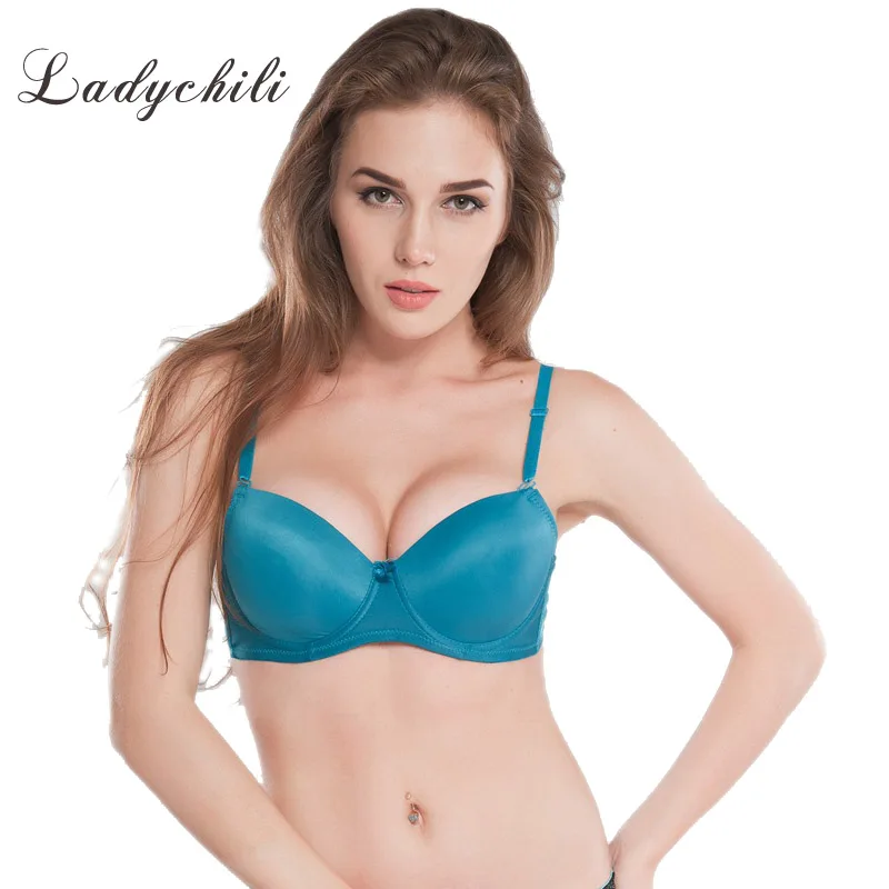 Bow Soild Color Thin Bra Plus Size Seamless Bra Triumph Large Size 85B C Cup Brassiere Soutien ...