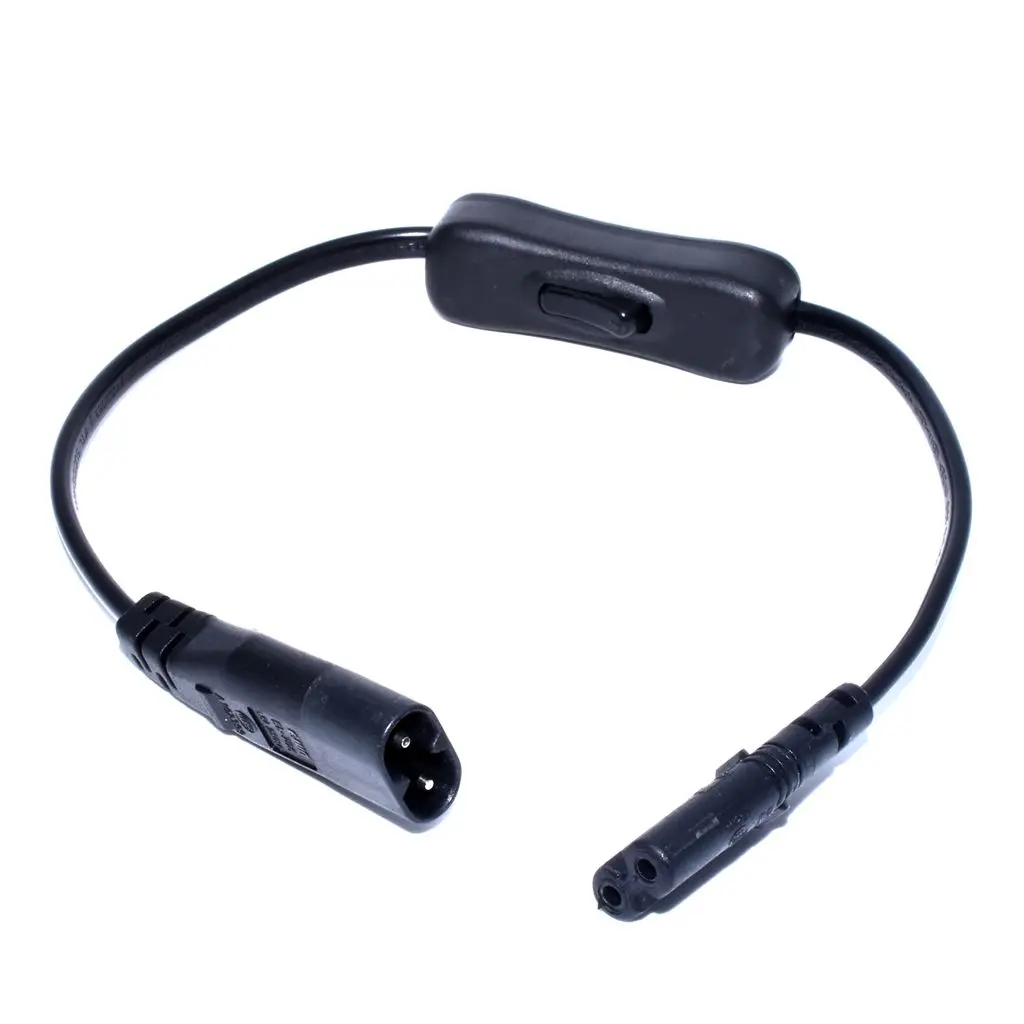 IEC 320 C8 Male Plug to C7 Female Connector AC Power Cord With Switch ...