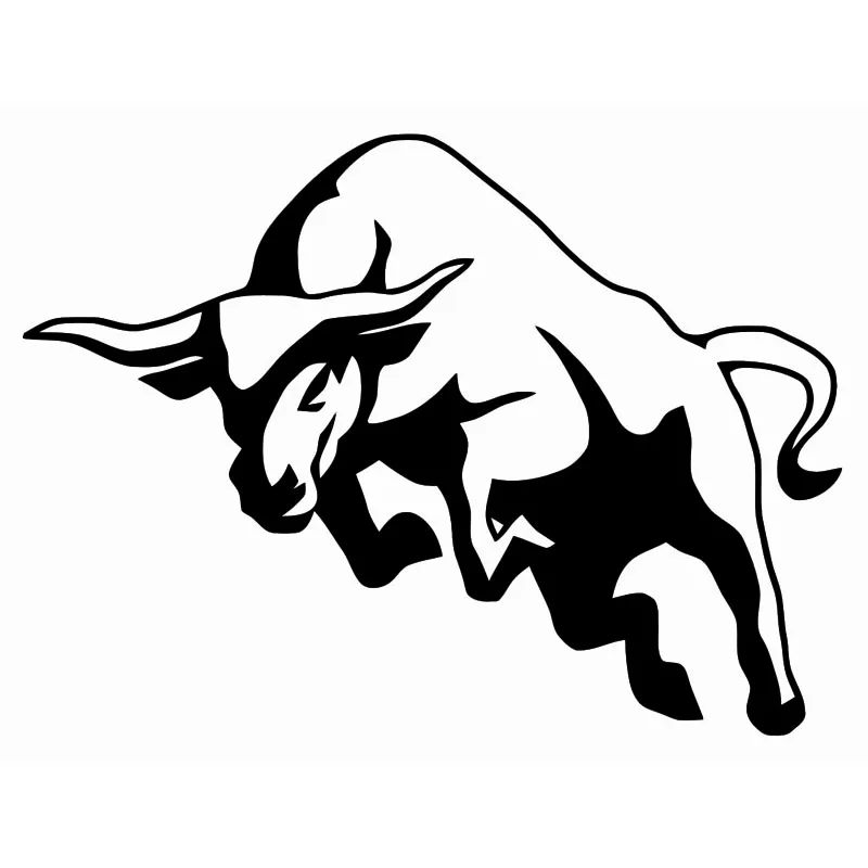 14.3*10.5cm Mighty Jumping Bull Car Sticker Classic Animal Vinyl Car ...