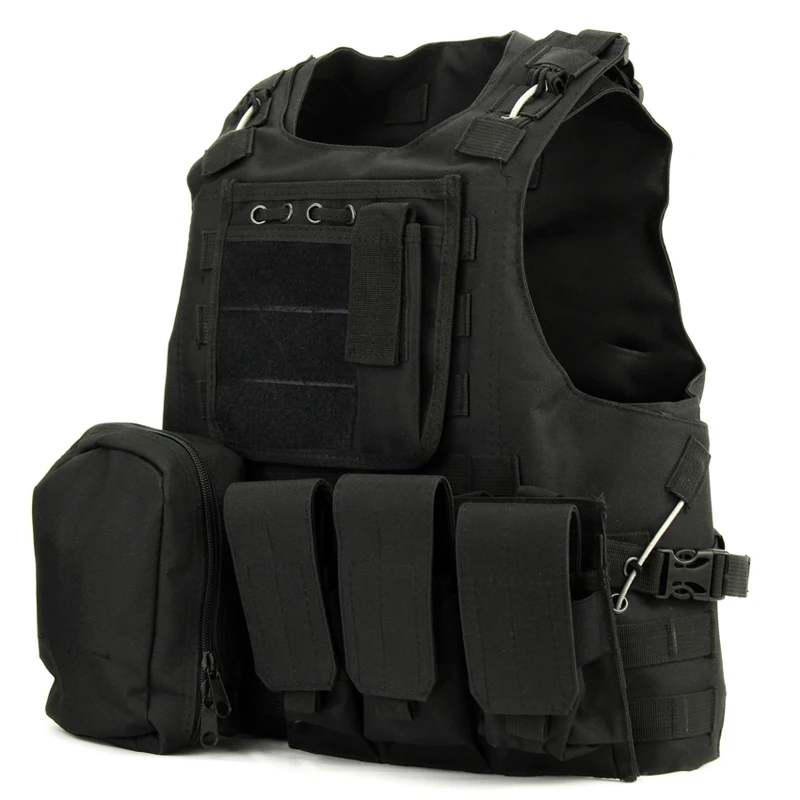 USMC Airsoft Tactical Military Molle Combat Assault Plate Carrier Vest ...