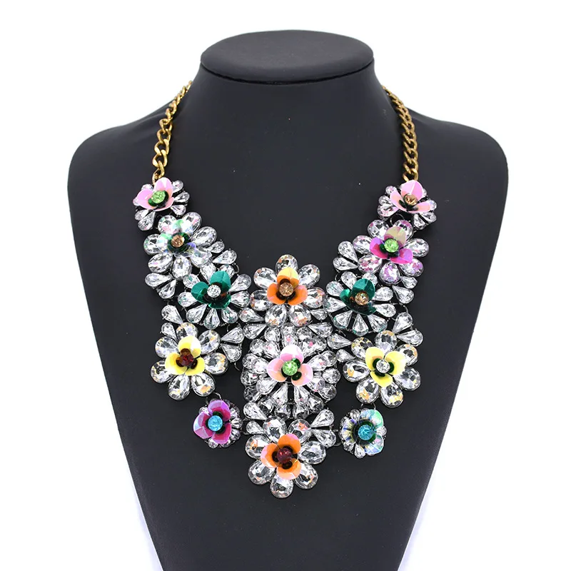 À la mode Big Déclaration Maxi Collier De Luxe En Cristal Collier De ...
