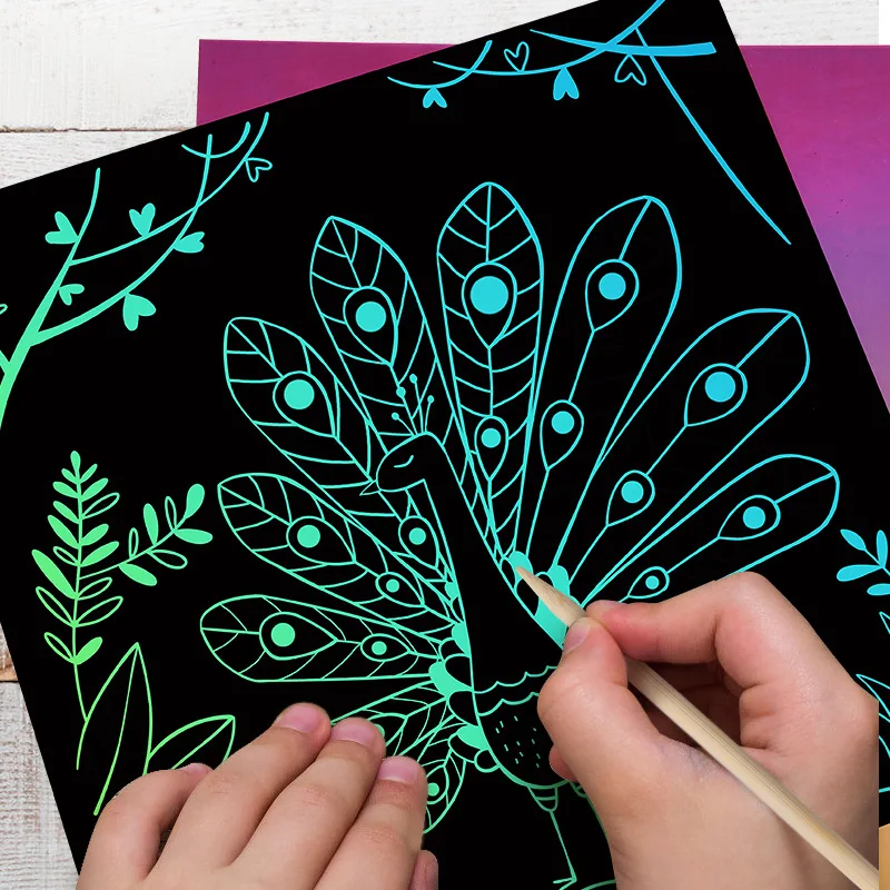 Scratch art Fantasy of flowers and animals Japanese Craft Book scratch ...