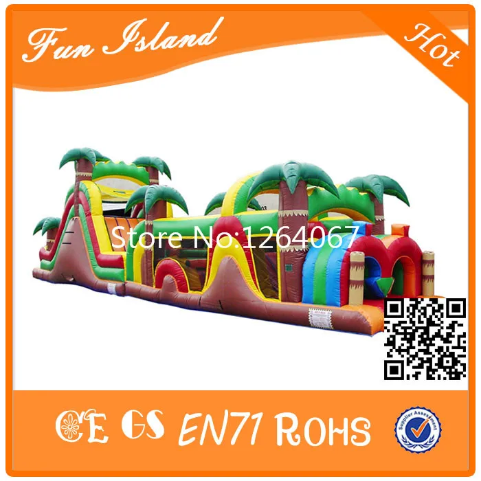 Commercial Garde Jungle Theme Inflatable Obstacle/ Obstacle Course ...