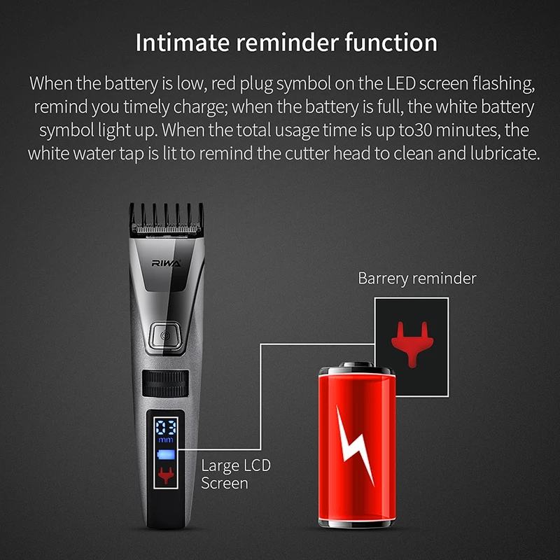 Original Smart Hair Clipper Men Kid Fast Rechargeable LCD Electric ...