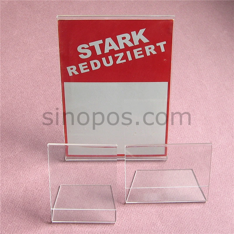 Crystal Clear Acrylic Sign Holder Slanted L Display, counter table ...
