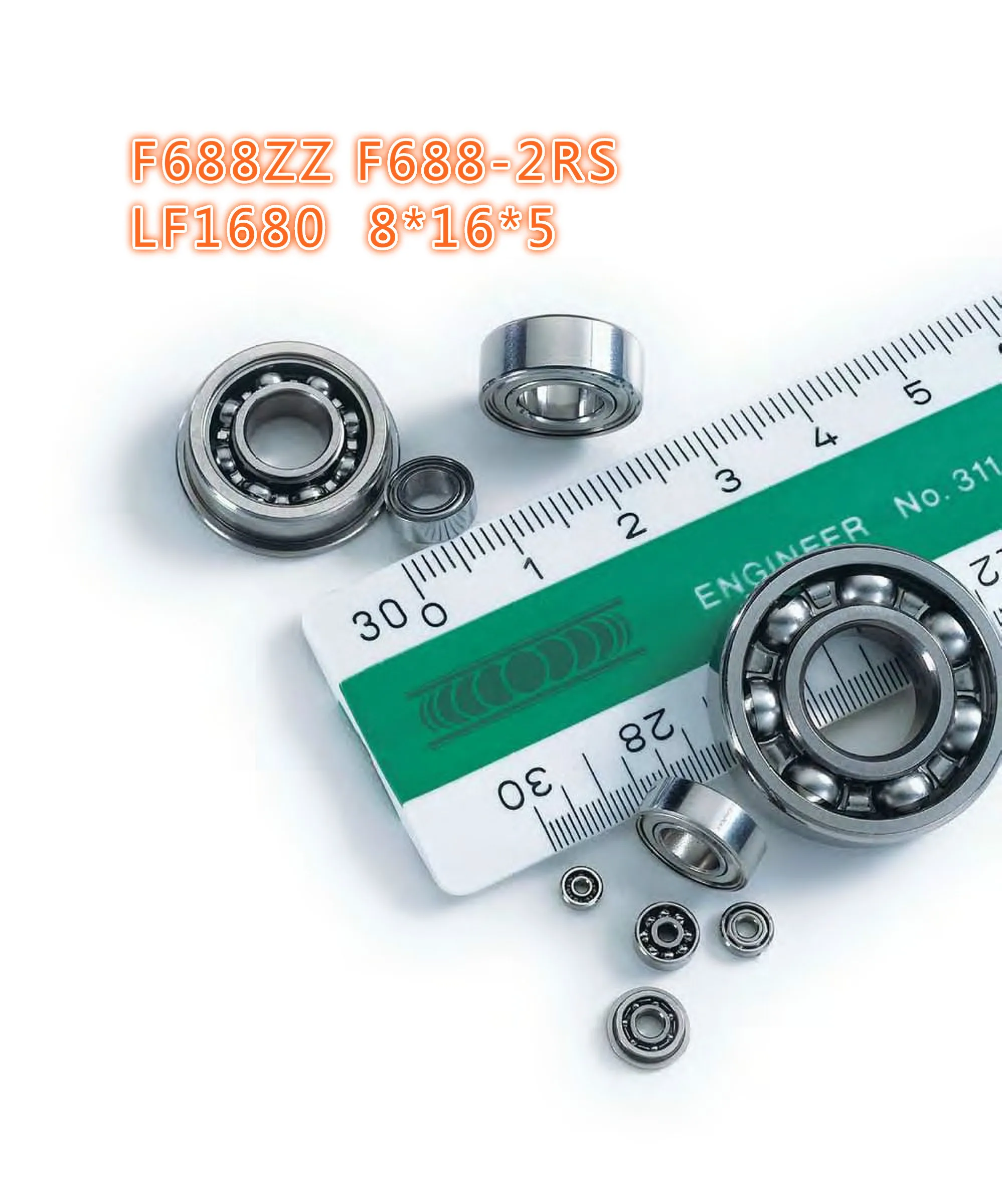 5pc Flange Bearing F688zz F688-2rs Lf1680 Dimension 8*16*5 Bearings For ...