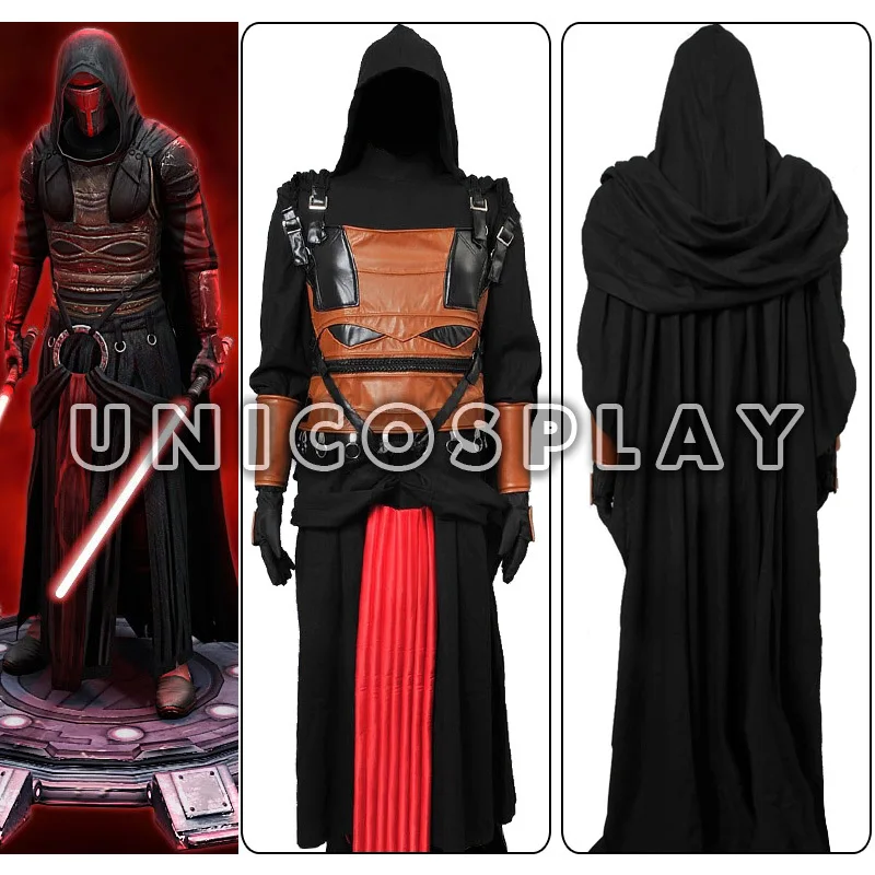 Star Wars Robe Darth Revan Jedi Cosplay Costume Black Cape Tunic ...
