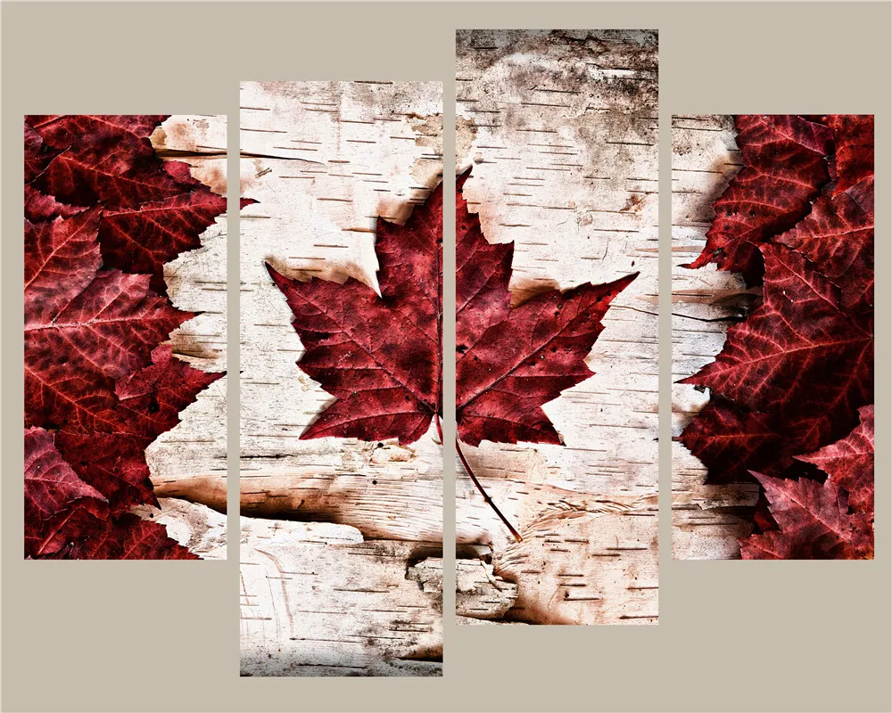 Unframed Modern Maple Leafs Oil Painting Canvas Wall Art Print Decor ...