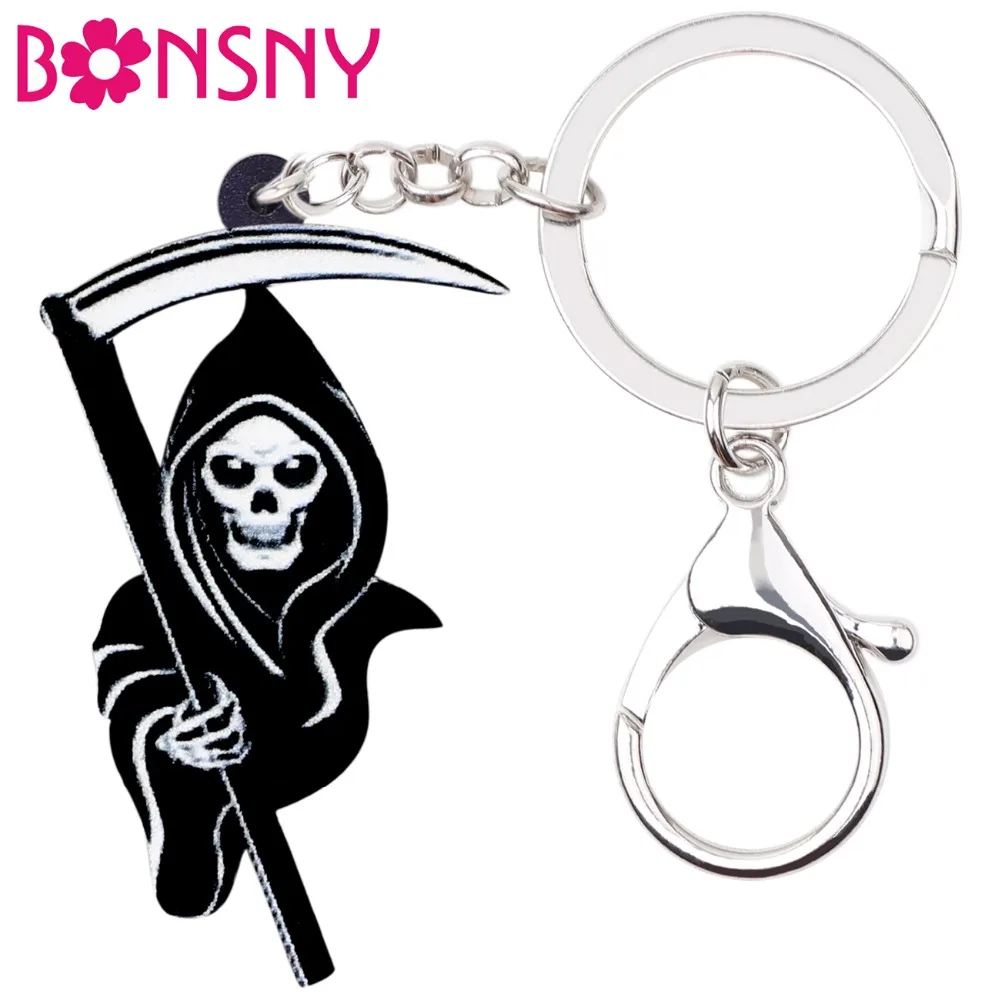 Bonsny-Acrylic-Halloween-Anime-Death-Reaper-Key-Chain-Keychain-Ring ...