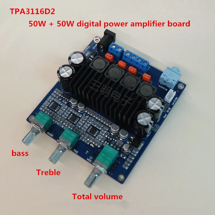 DC12 24V 50W + 50W TPA3116D2 Stereo HIFI high power digital amplifier ...