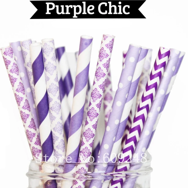 Purple Paper Straws