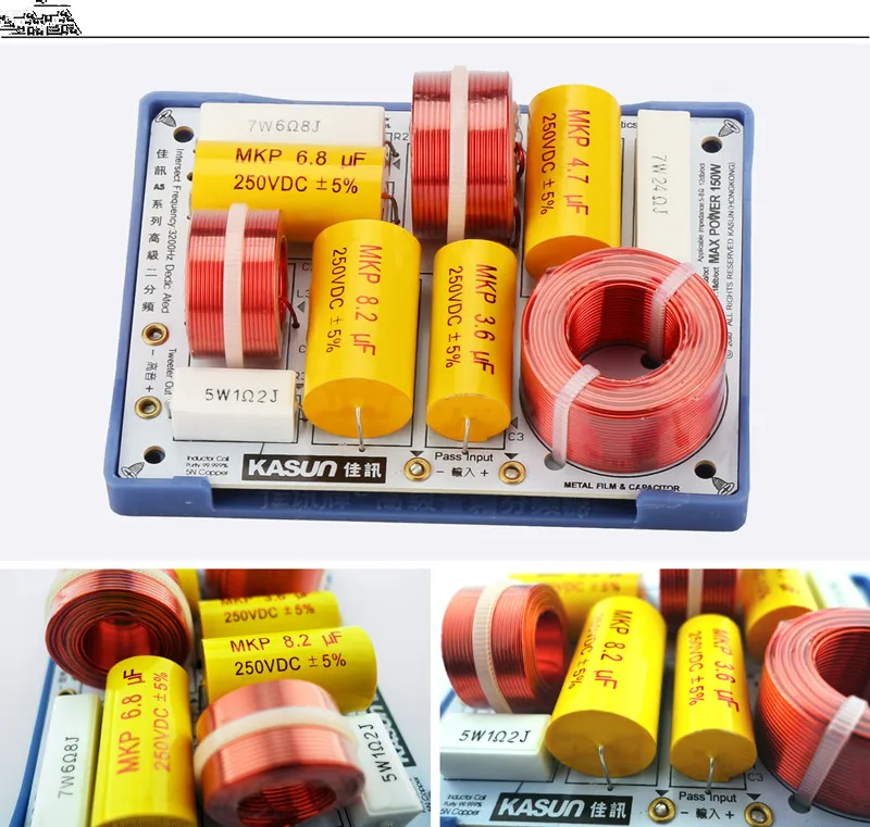 1 pair 2 Way 2 Unit Hi-Fi Speaker Frequency Divider Crossover Filters ...