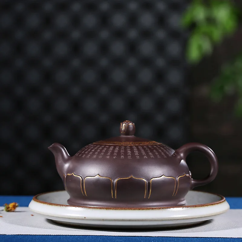 pure handmade quality large capacity undressed ore purple clay teapot ...
