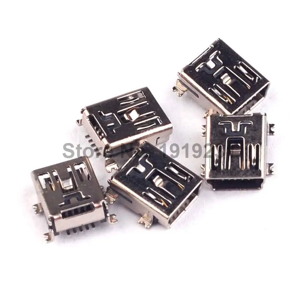 50pcs 5-pin Female Mini B Usb Smd 5 Pin Socket Connector - Connectors ...