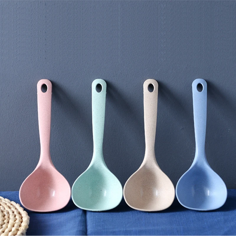 New GH A Household Soup Spoon Natural Material Big Large Rice Spoons ...