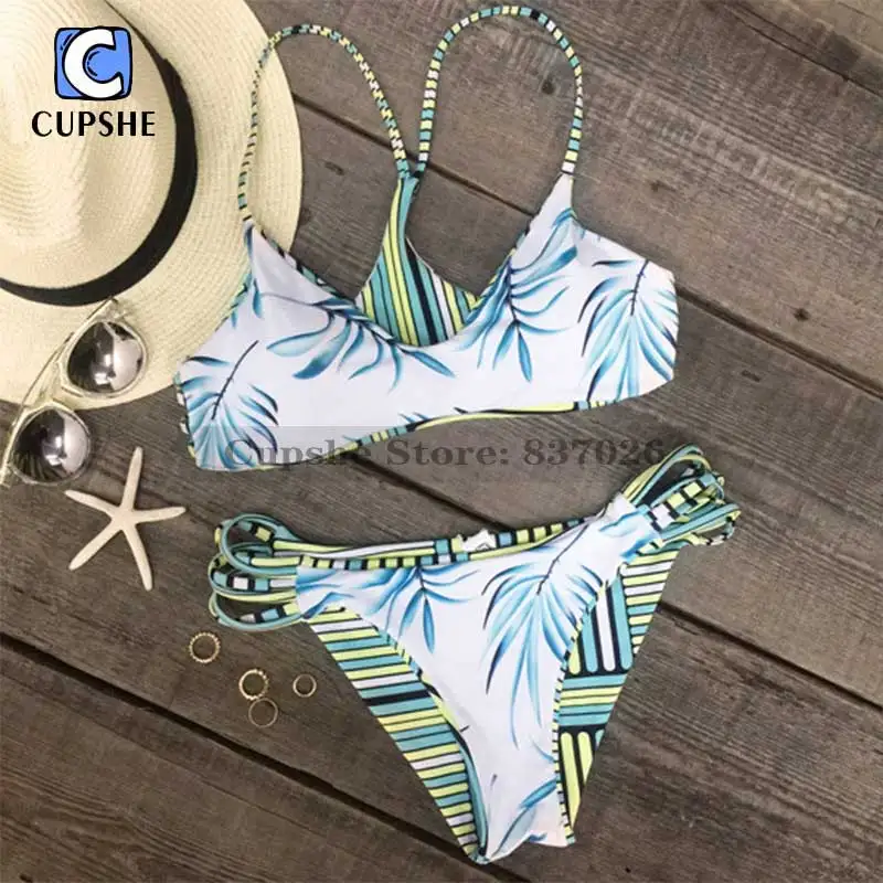 Cupshe Breezy Does It Strappy Bikini Set Women Summer Sexy Swimsuit